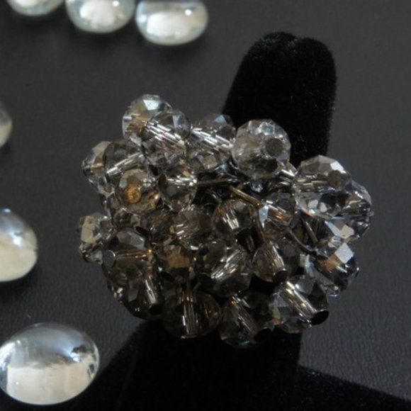 Tesori | Jewelry | Fashion Acrylic Smoke Stone Stretch Ring One Size ...